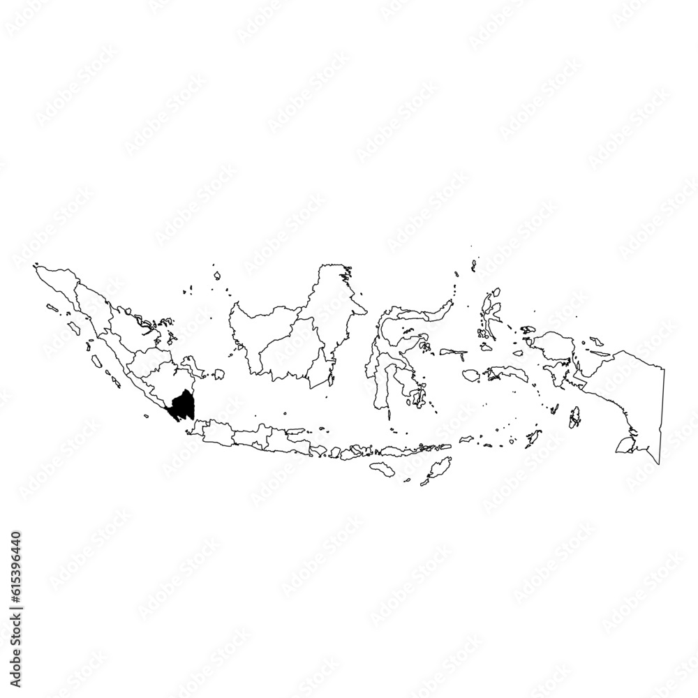 Vector map of the province of Lampung highlighted highlighted in black ... Vector map of the province of Lampung highlighted highlighted in black ...