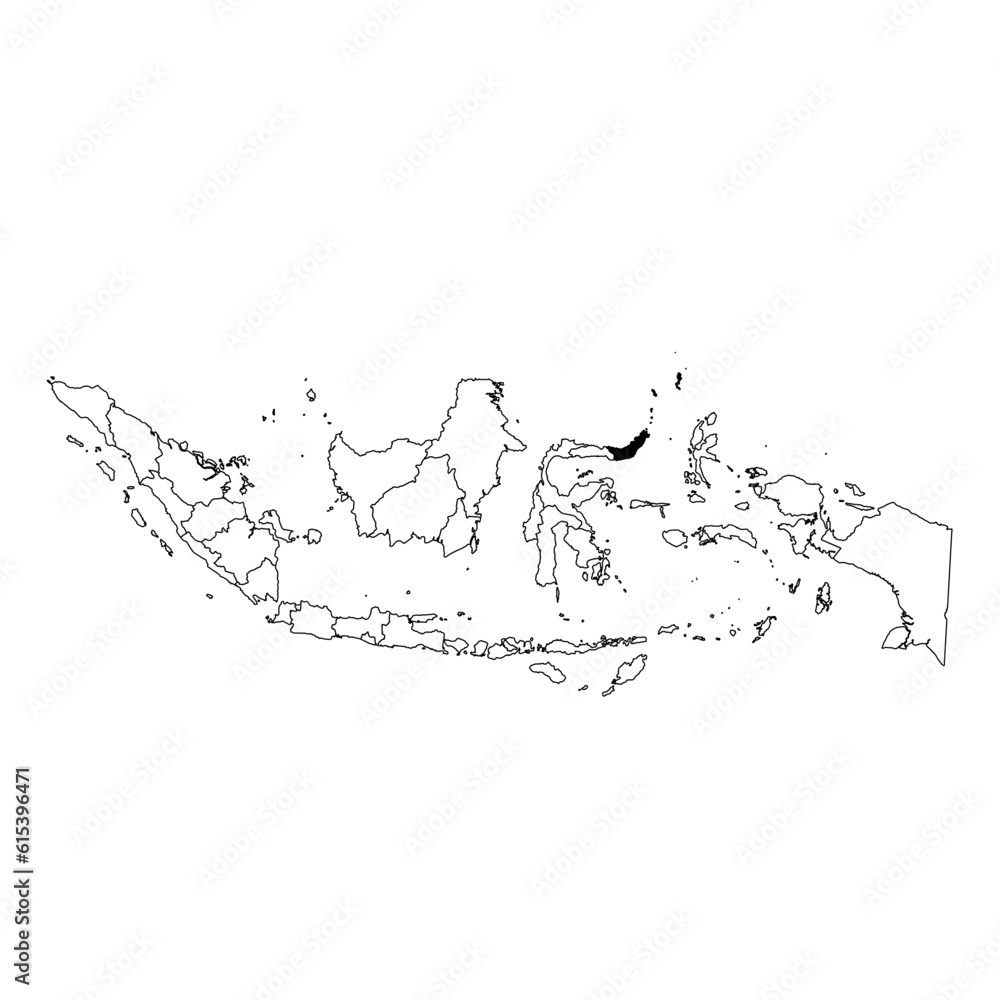 Vector map of the province of Sulawesi Utara highlighted highlighted in ...