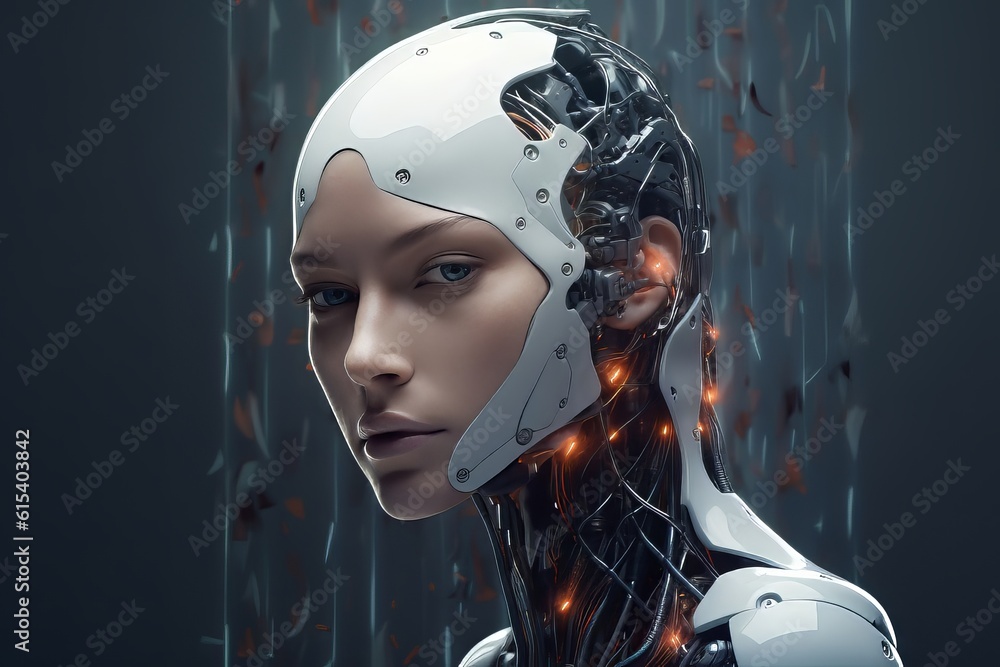 AI-Powered Robotic Woman Assistant, Blending Artificial Intelligence ...