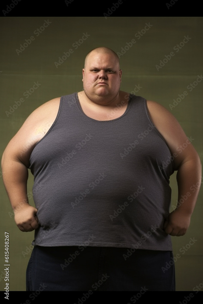 Overweight man. Concept of weight gain and unhealthy lifestyle Stock ...