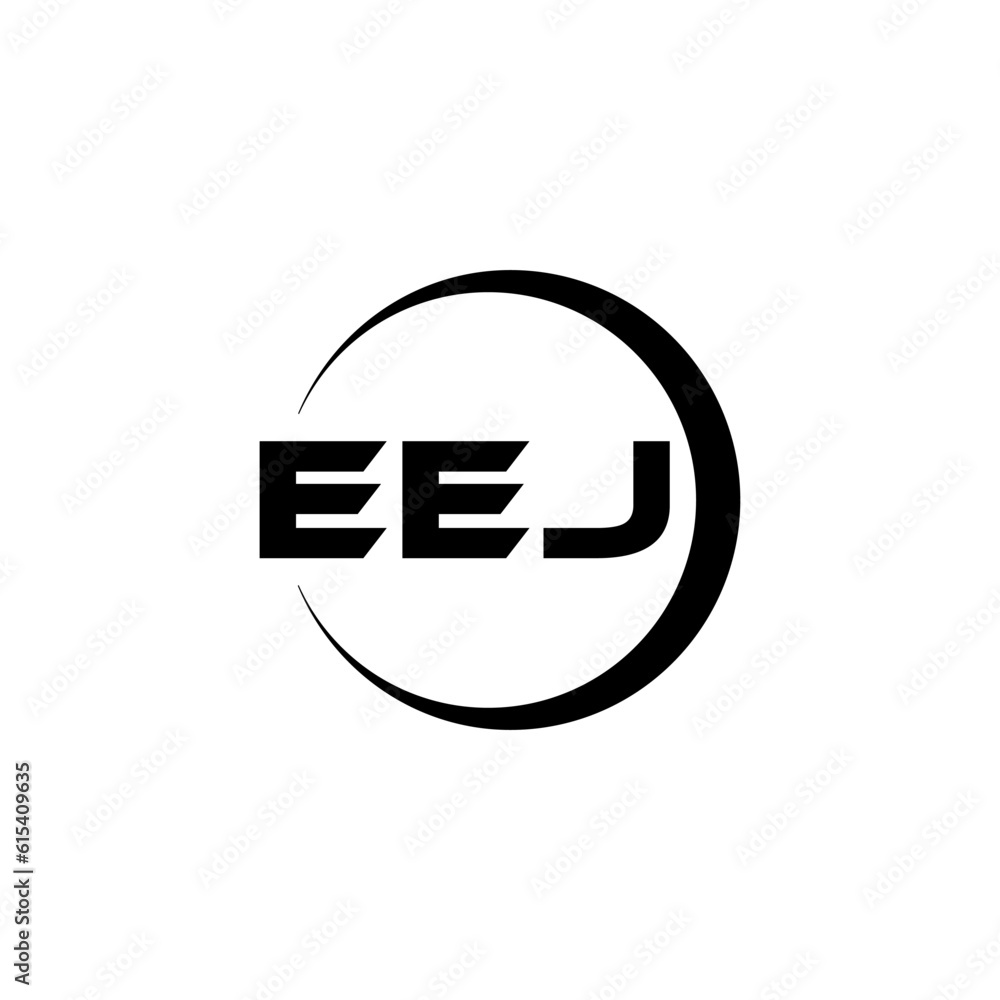 EEJ letter logo design with white background in illustrator, cube logo ...