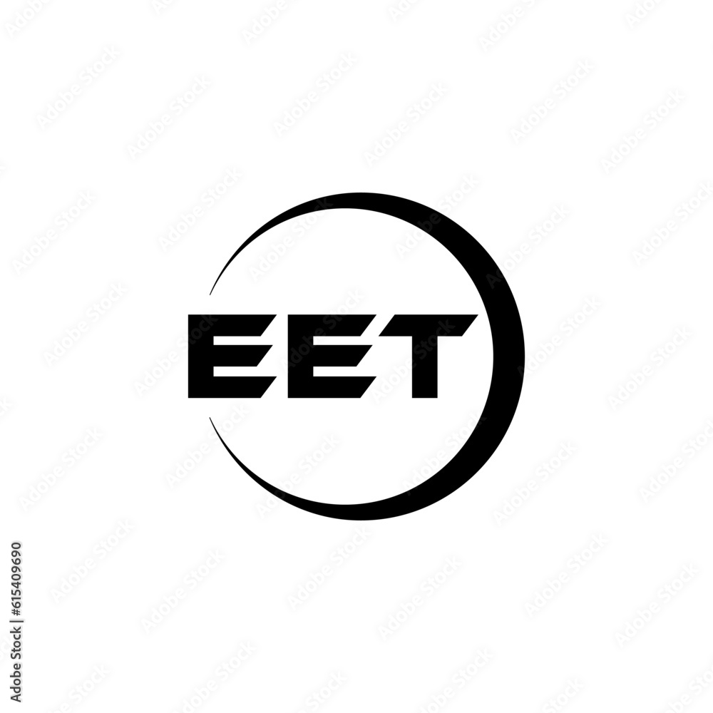 EET letter logo design with white background in illustrator, cube logo ...