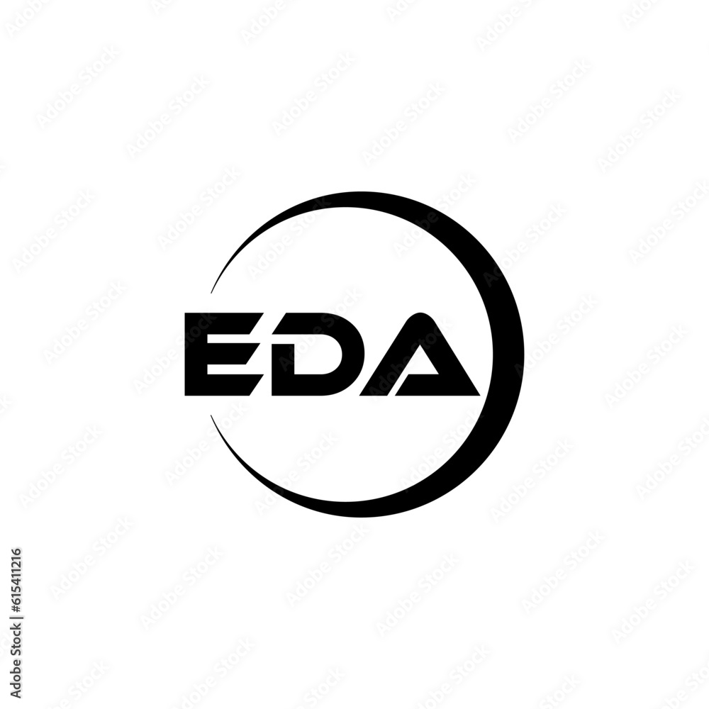 EDA letter logo design with white background in illustrator, cube logo ...