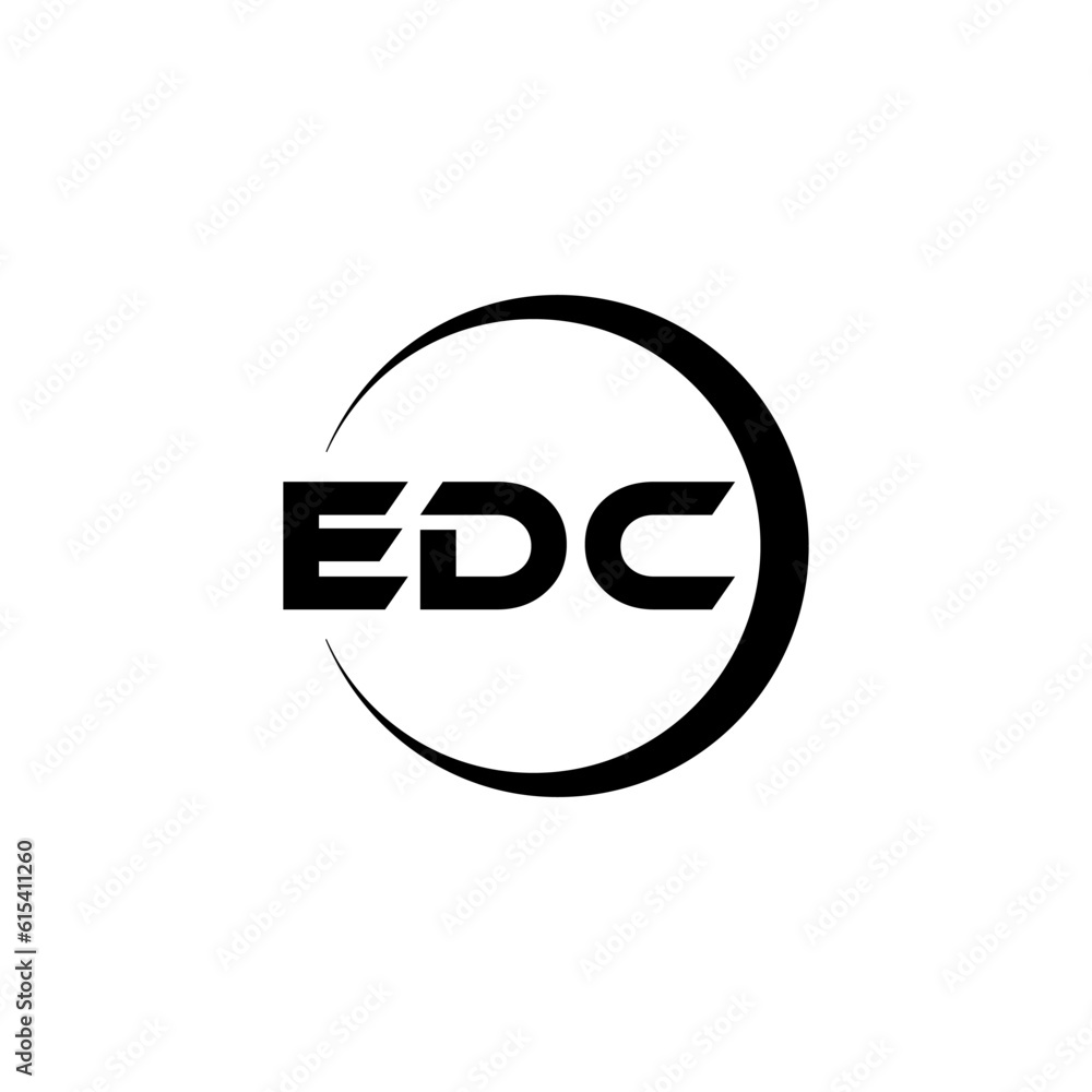 EDC letter logo design with white background in illustrator, cube logo ...