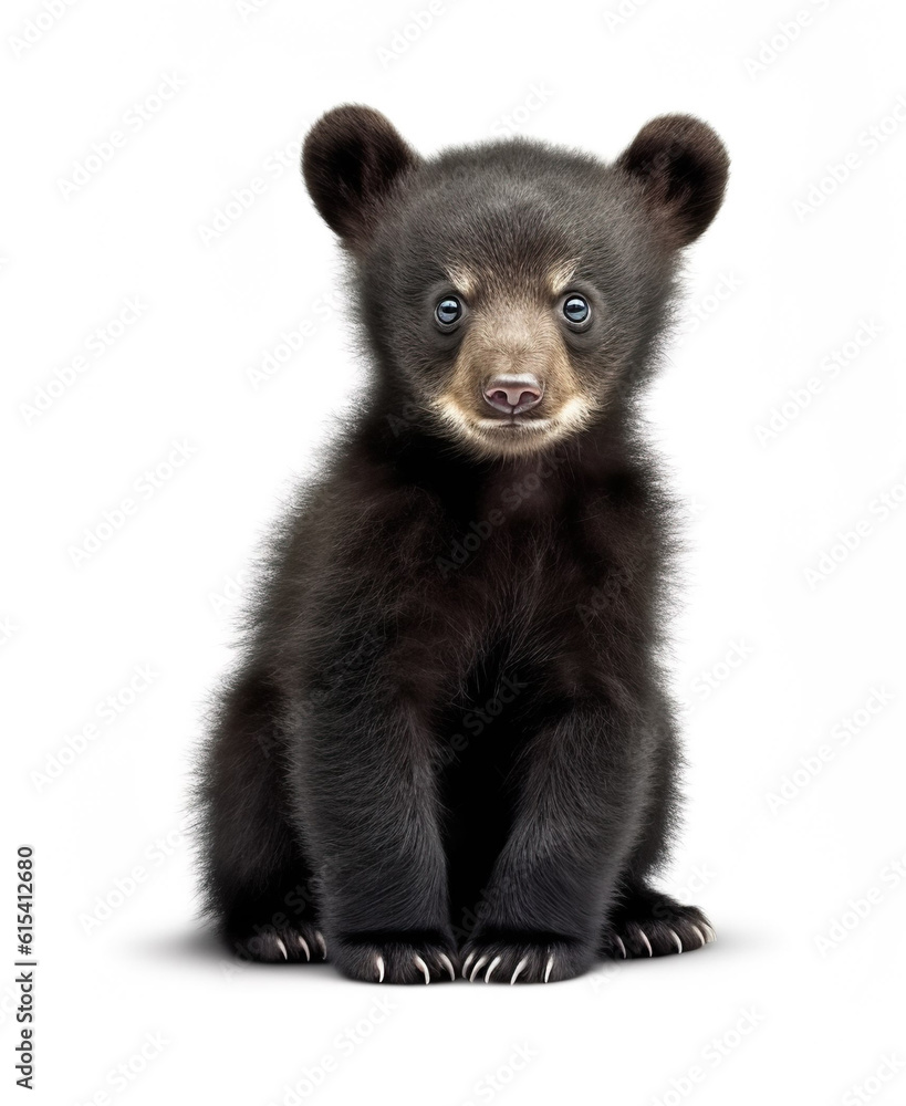 Cute little baby bear realistic photo character generative AI ...