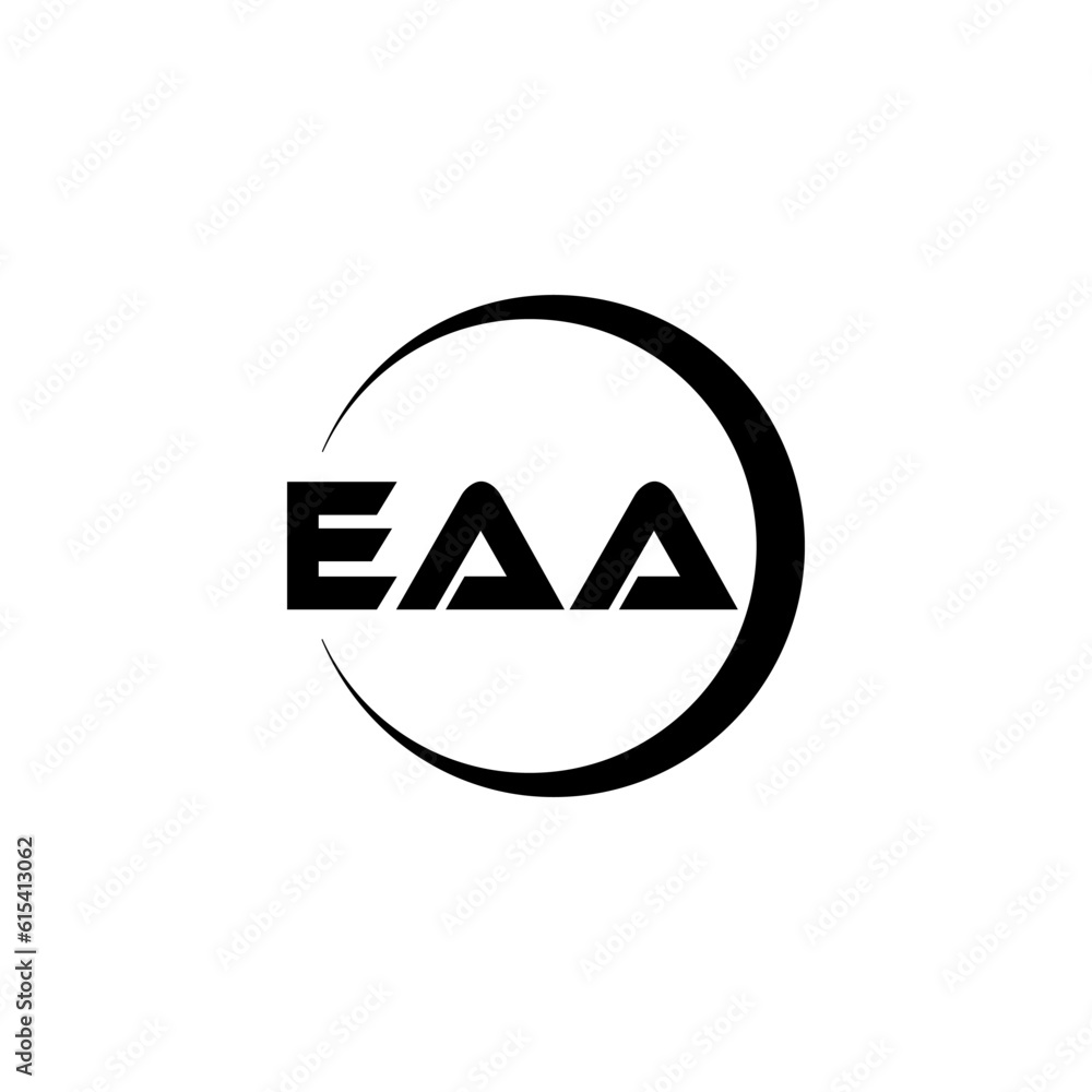 EAA letter logo design with white background in illustrator, cube logo ...