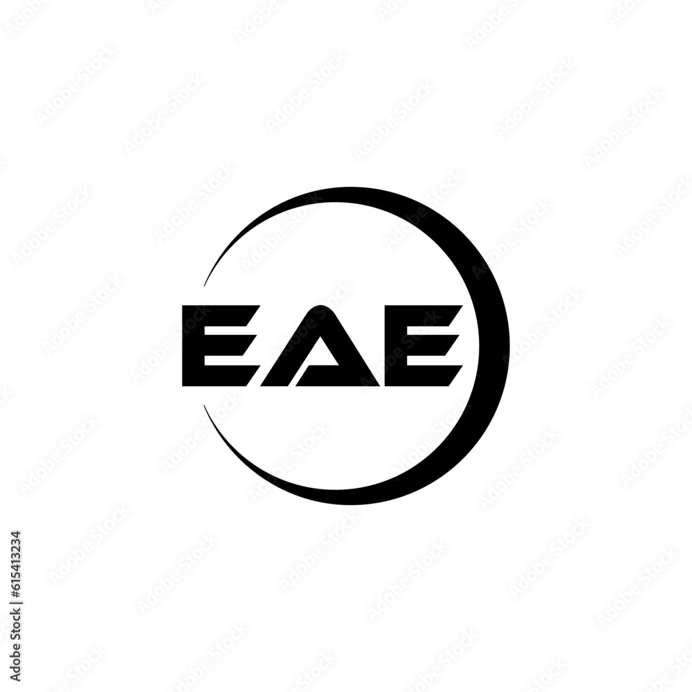 EAE letter logo design with white background in illustrator, cube logo ...
