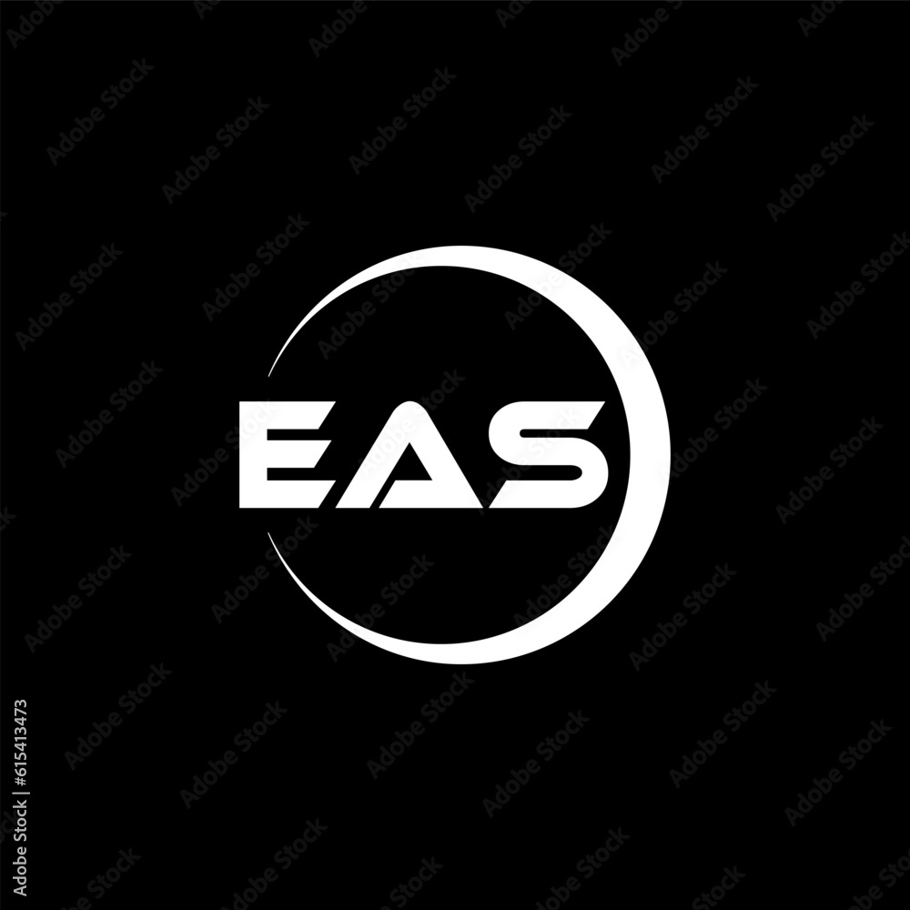 EAS letter logo design with black background in illustrator, cube logo ...