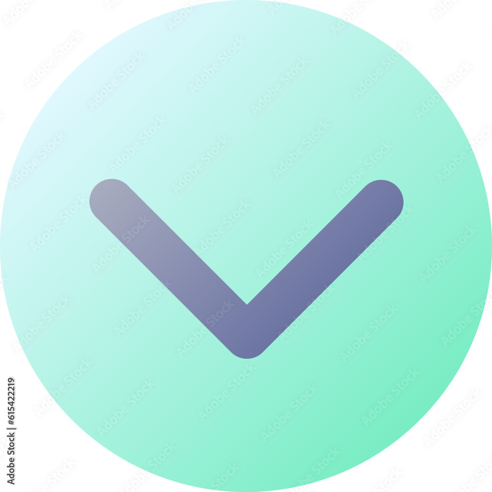 Downward direction button pixel perfect flat gradient color ui icon. Download button. Website ...