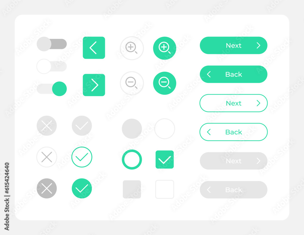 Personal Account Navigation Ui Elements Kit Isolated Vector Components Flat Navigation Menus