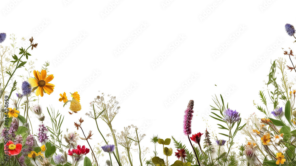 dainty wildflowers as a frame border Stock Photo | Adobe Stock