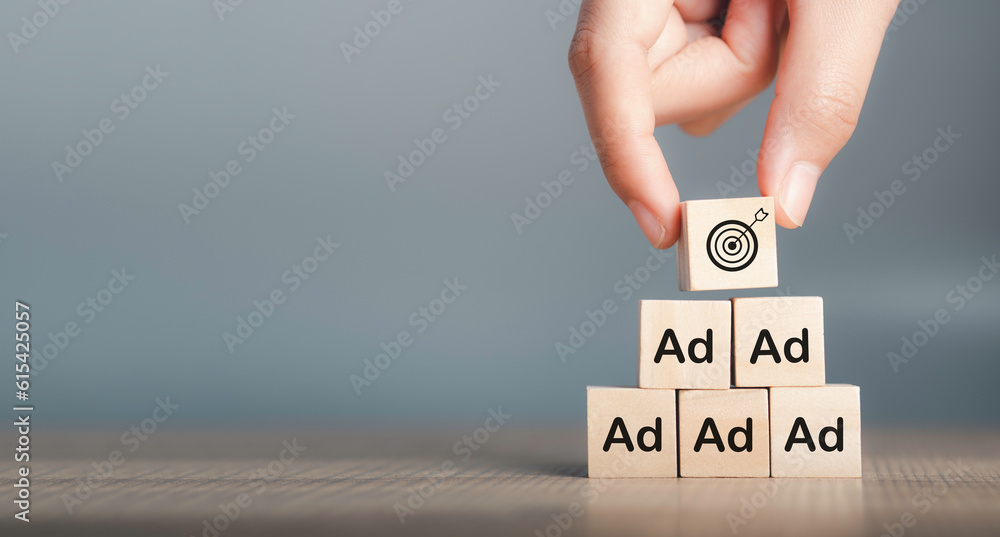 Target advertising online to success concept. programmatic Ad in feed ...