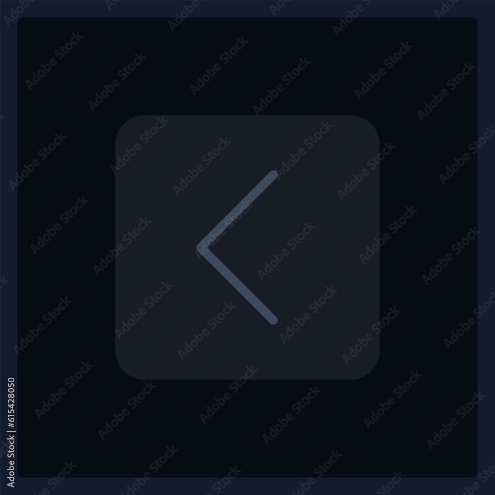 Disabled left arrow button UI element template. Editable isolated vector dashboard component ...