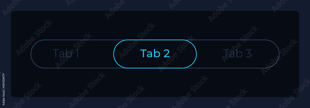 Chosen second tab in menu bar UI element template. Editable isolated vector dashboard component ...
