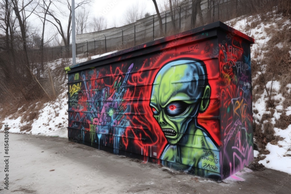 alien graffiti artist uses spray paint to bring their unique vision to ...
