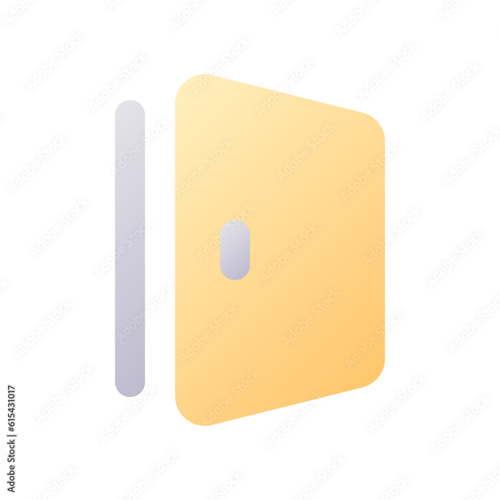 Door pixel perfect flat gradient two-color ui icon. Emergency exit ...
