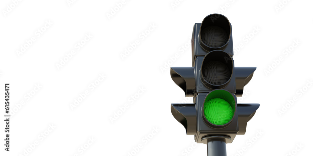 Green traffic light isolated on transparent background, PNG. Go signal ...