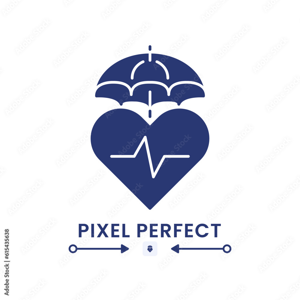 Health insurance black solid desktop icon. Medical coverage plan ...