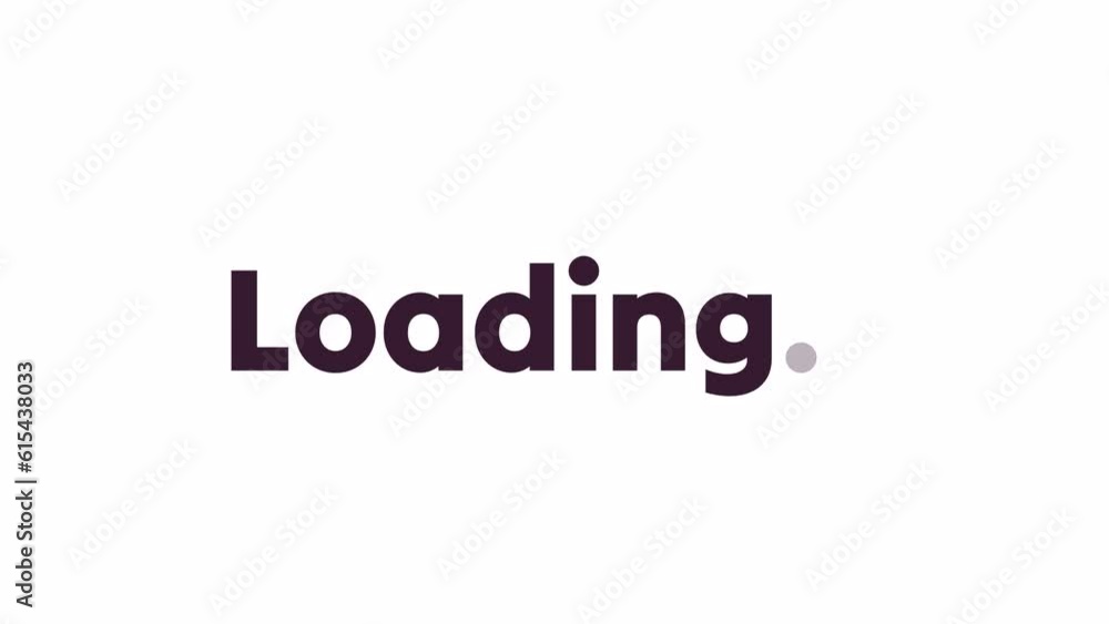 Basic loader animation. Minimalist bold text message 4K video on white ...