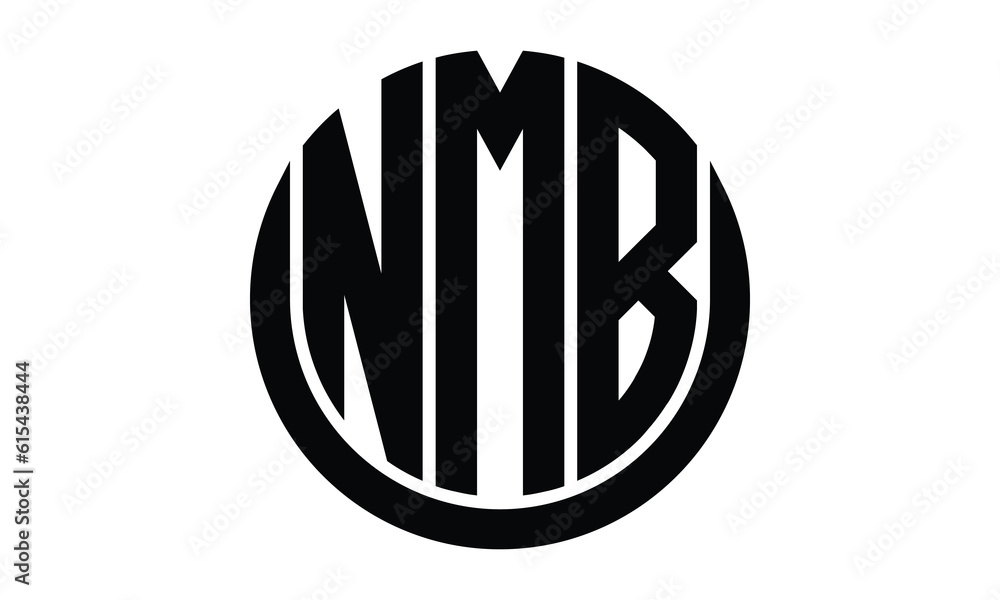NMB shield with round shape logo design vector template | monogram logo ...