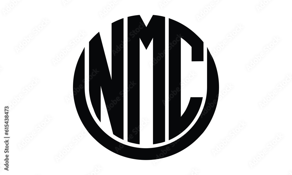 NMC shield with round shape logo design vector template | monogram logo ...