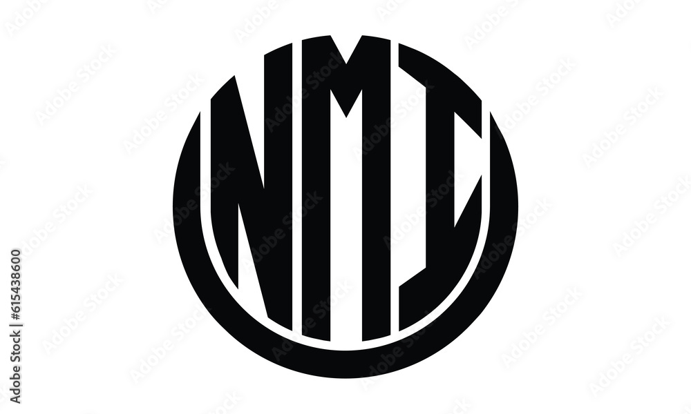 NMI shield with round shape logo design vector template | monogram logo ...