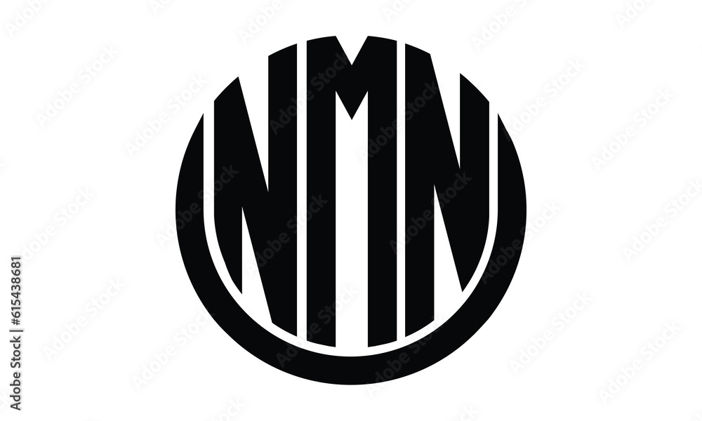 NMN shield with round shape logo design vector template | monogram logo ...