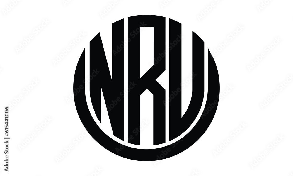 NRU shield with round shape logo design vector template | monogram logo ...