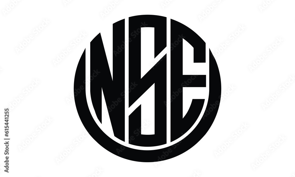 NSE shield with round shape logo design vector template | monogram logo ...
