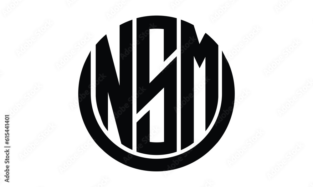 NSM shield with round shape logo design vector template | monogram logo ...