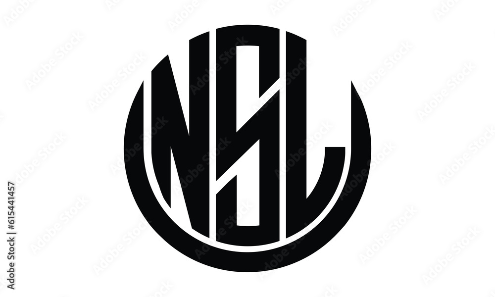 NSL shield with round shape logo design vector template | monogram logo ...