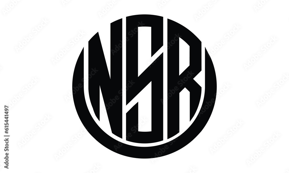 NSR shield with round shape logo design vector template | monogram logo ...