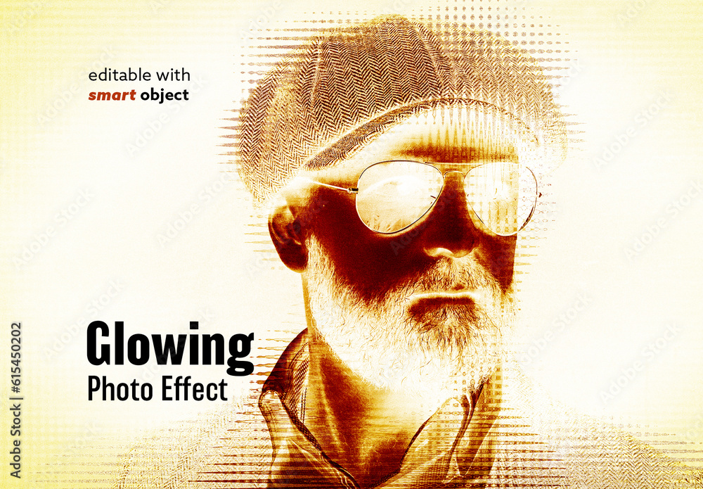 Glowing Photo Effect Stock Template | Adobe Stock