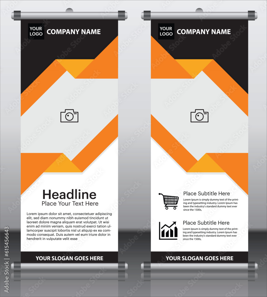 Roll-up banner design, layout of the booth for conferences ...