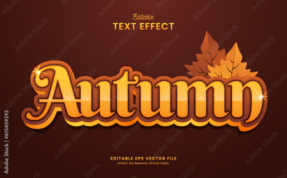 decorative autumn editable text effect vector design Stock Vector ...