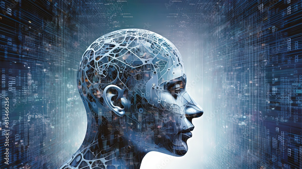 illustration of a futuristic robot with cybermatic system design ...