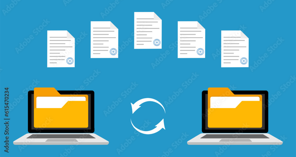 File Transfer Icon. Data exchange, file sharing, transfer, digital ...