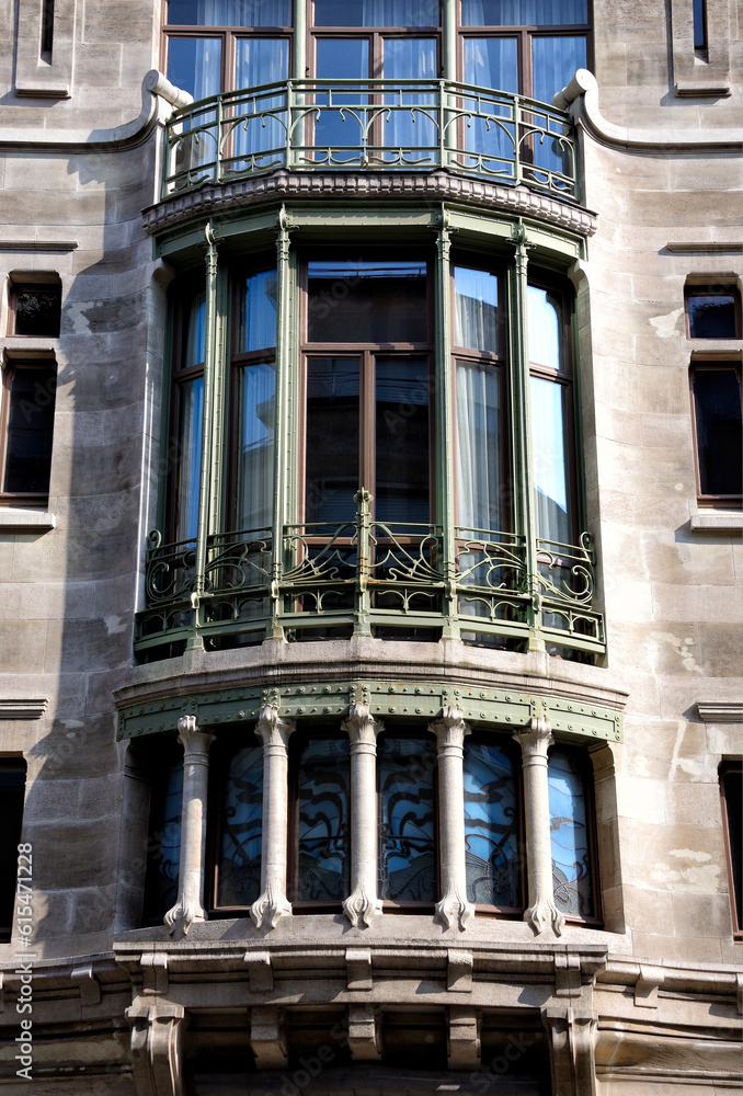 Brussels, Belgium, Europe - Detail of Hotel Tassel town house by Victor Horta, first true Art ...