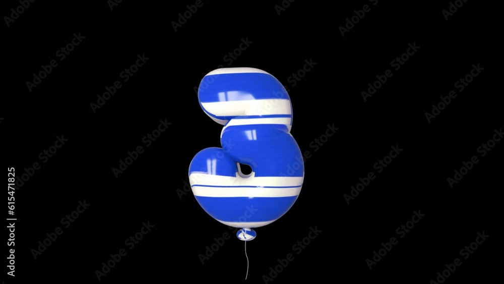 Number 3. Birthday And Anniversary Celebration Helium Balloon with a ...