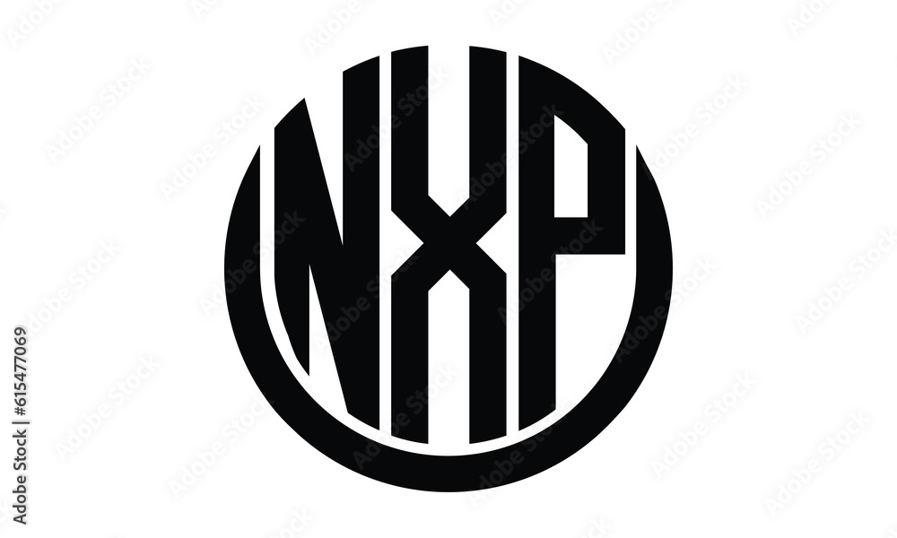 NXP shield with round shape logo design vector template | monogram logo ...