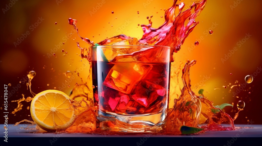 Cocktail with layers of vibrant colors and garnishes, Generative AI ...