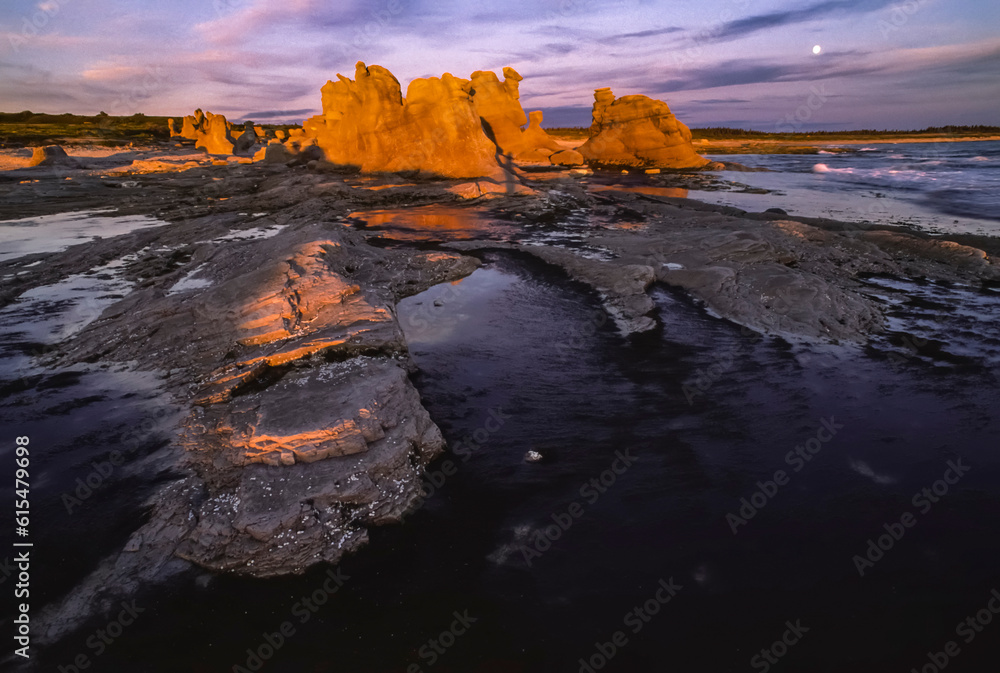 Le Chateau, the old castle, a rock formation on Grand Island in Mingan ...
