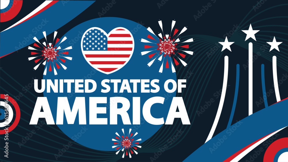 America modern vector banner design for celebrating national day ...