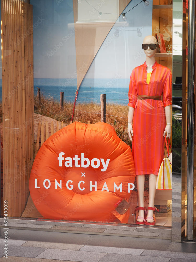 TOKYO, JAPAN - May 24, 2023: Window display of a Longchamp store in ...