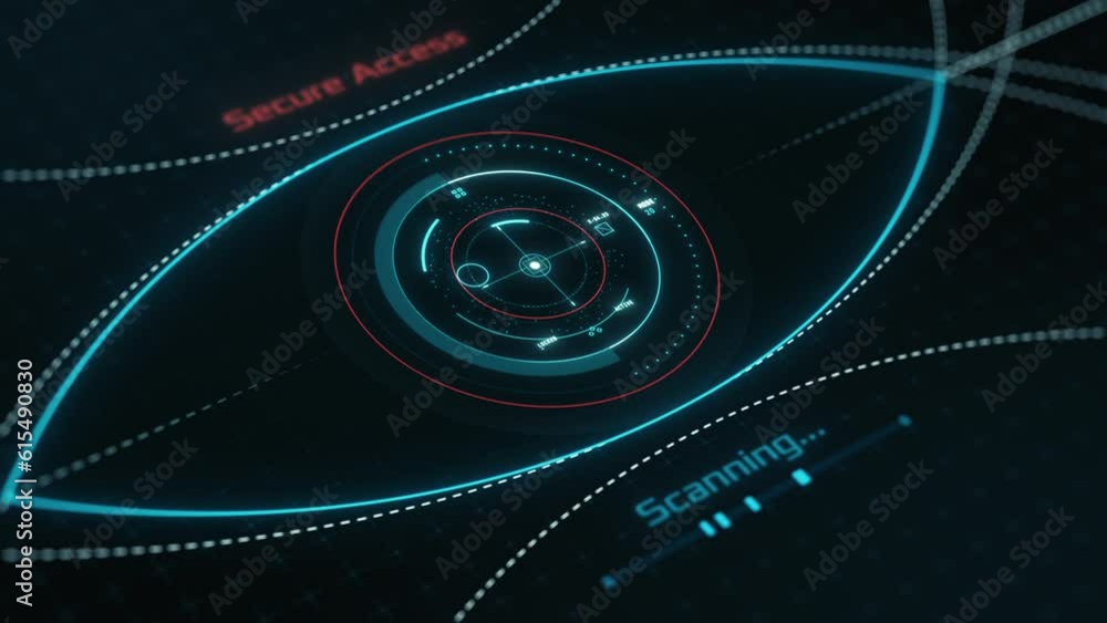 Futuristic Biometric Access, Eye Scan and Recognition HUD, secure ...