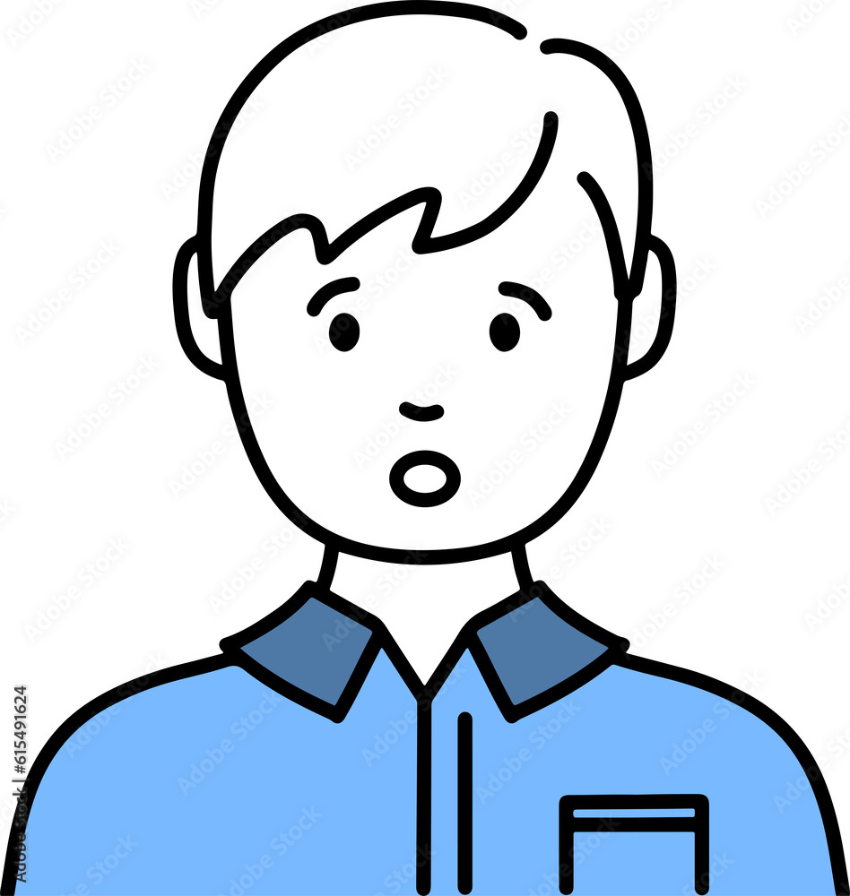 Confused avatar in png. Character avatar in flat. Confused cartoon man ...