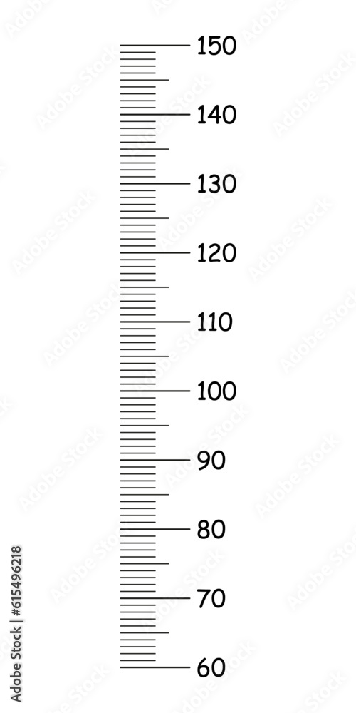Kids height chart from 60 to 150 centimeters. Template for wall growth ...