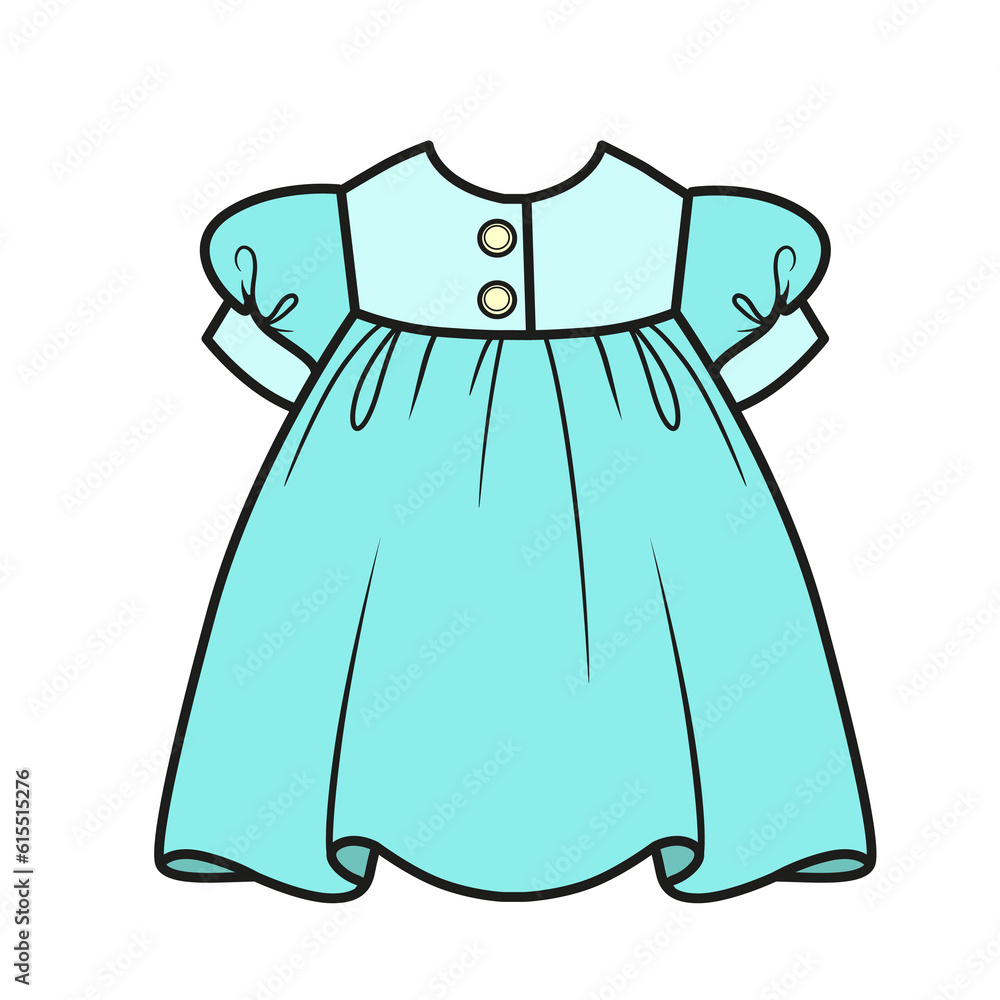 Beautiful lush dress color variation for coloring page on a white ...