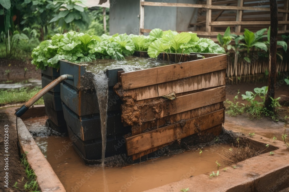 composting system with water spray to maintain healthy environment ...