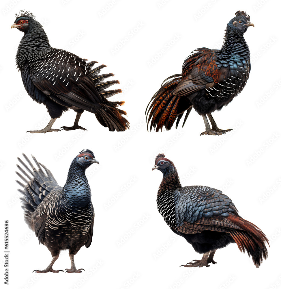 Set of capercaillie isolated on the transparent background PNG. AI ...